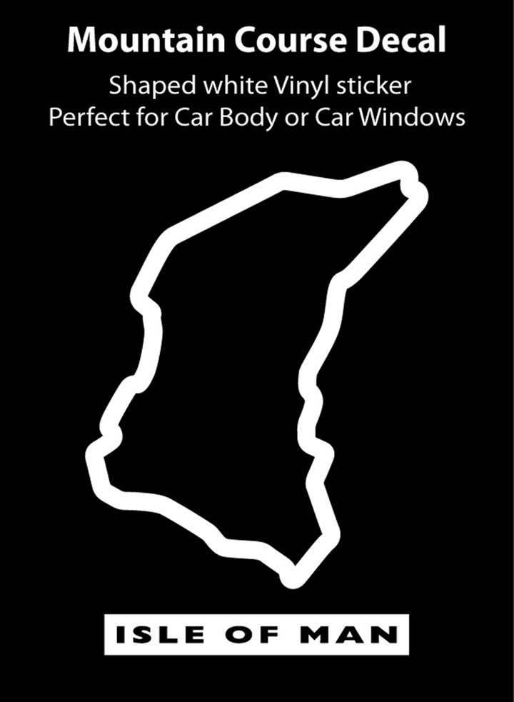 TT 2015 Sticker Course Map Outline in White : Isle of Man TT Shop