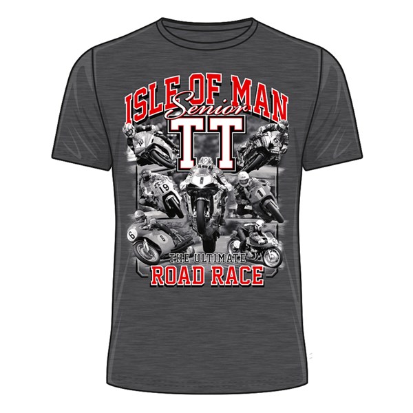 Senior TT Ultimate Road Race T- Shirt Dark Heather : Isle of Man TT Shop