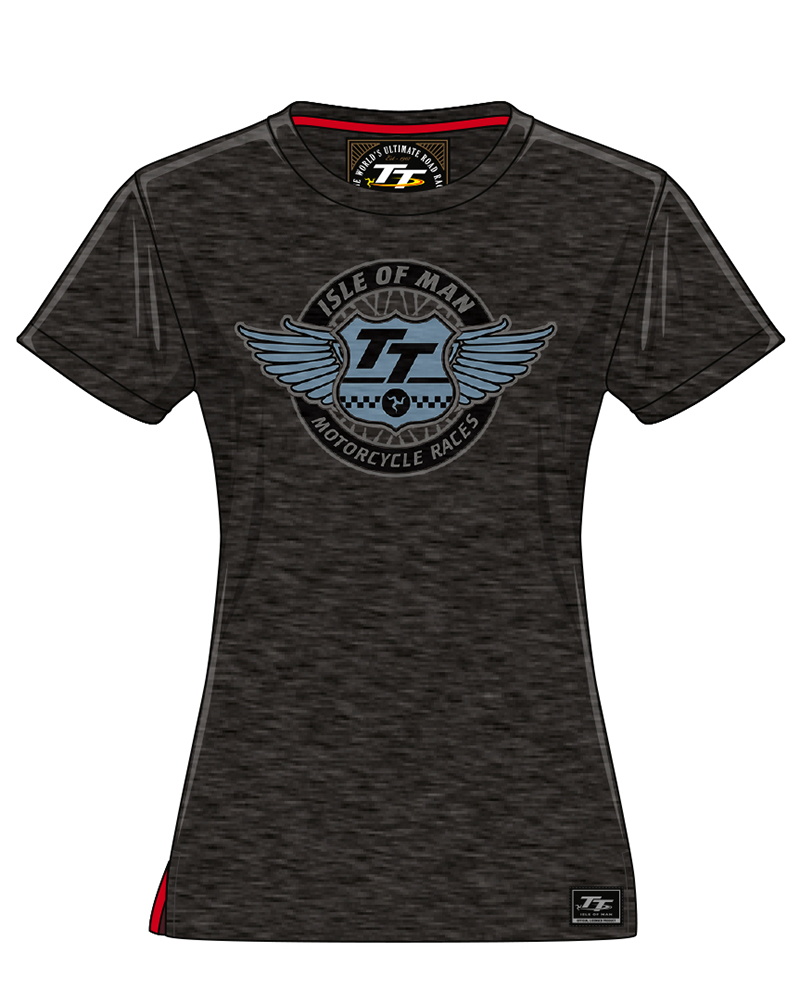TT Wings Ladies T-Shirt Black : Isle of Man TT Shop