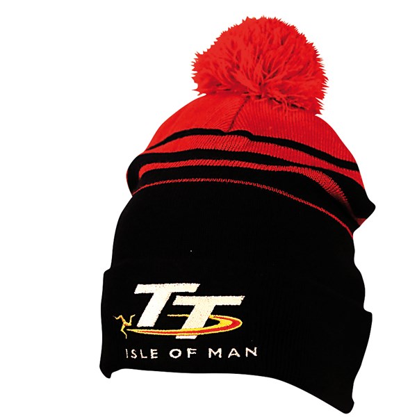 TT Bobble Hat Black/Red : Isle of Man TT Shop