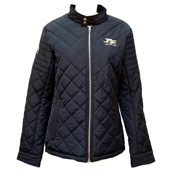TT Diamond Quilt Ladies Jacket Navy : Isle of Man TT Shop