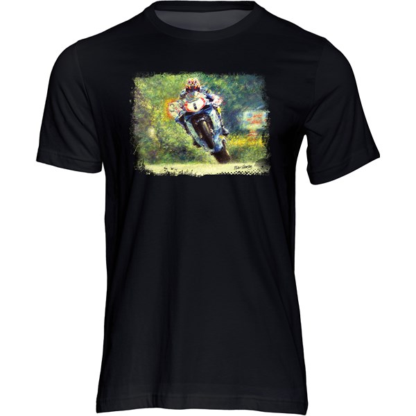 David Jefferies Art Print T-shirt Black : Isle of Man TT Shop