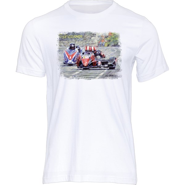 Dave Molyneux and Nick Crowe Art Print T-shirt White : Isle of Man TT Shop