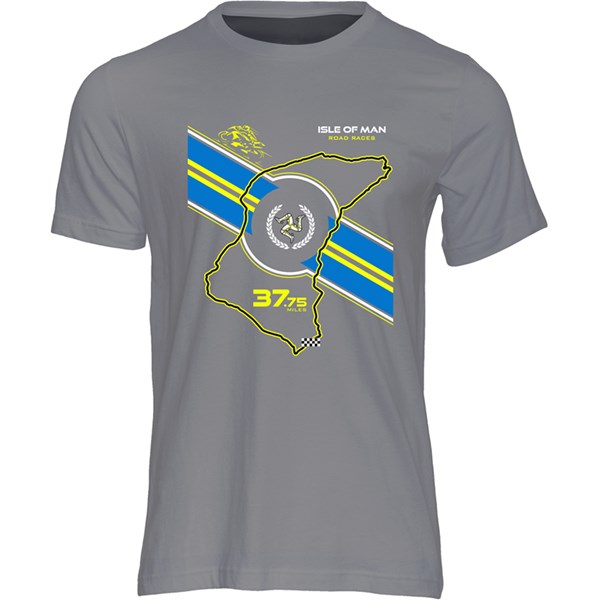 TT Course Map Stripe and Shadow Bike T-shirt : Isle of Man TT Shop