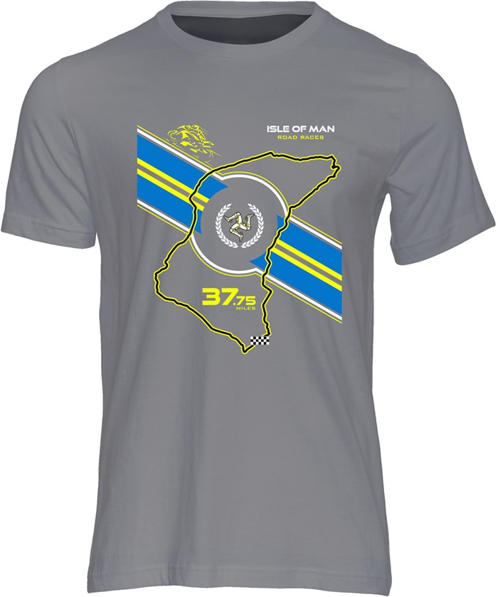 TT Course Map Stripe and Shadow Bike T-shirt : Isle of Man TT Shop