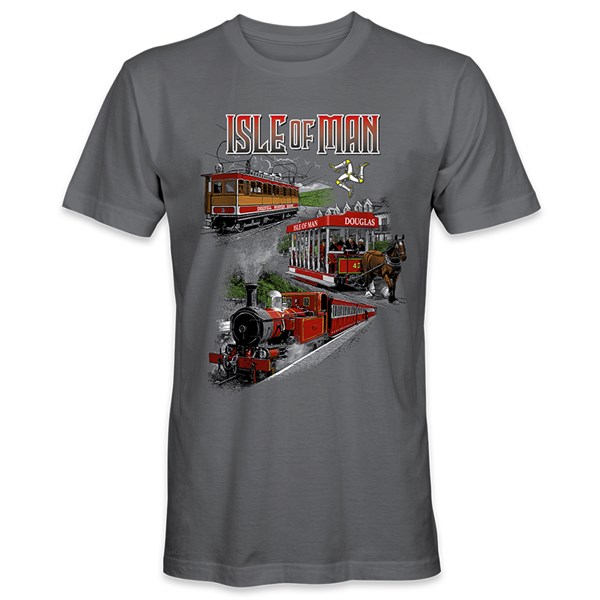 Isle of Man Transport T-Shirt Charcoal : Isle of Man TT Shop