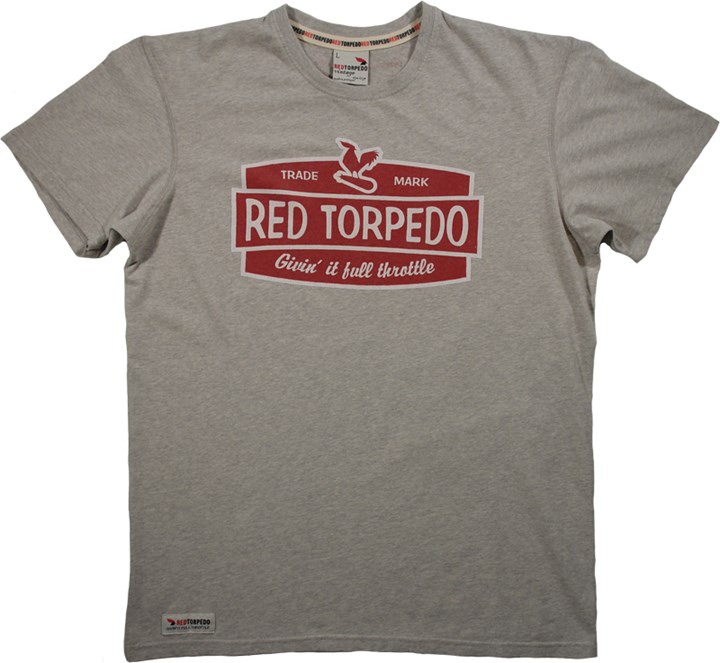Primo Retro Red Torpedo T Shirt Grey : Isle of Man TT Shop